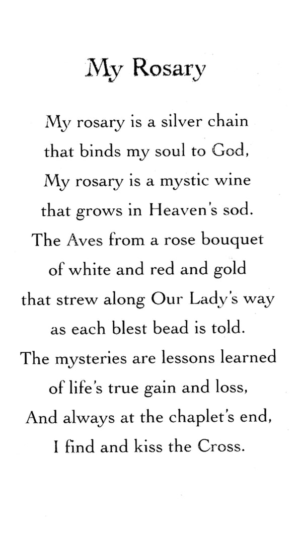 My Rosary A - LAMINATED HOLY CARDS- QUANTITY 25 PRAYER CARDS - Catholic ...