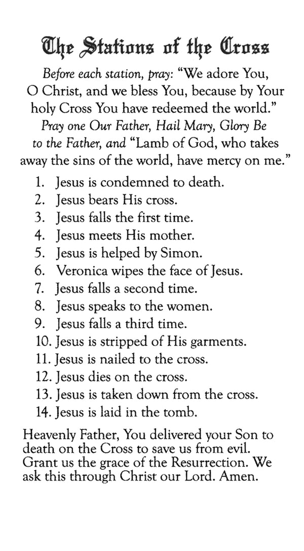 The Stations of the Cross A - LAMINATED HOLY CARDS- QUANTITY 25 PRAYER ...
