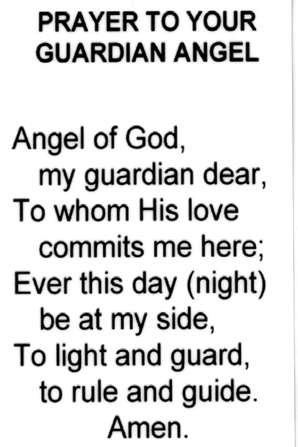 GUARDIAN ANGEL PRAYER- LAMINATED HOLY CARDS- QUANTITY 25 CARDS ...