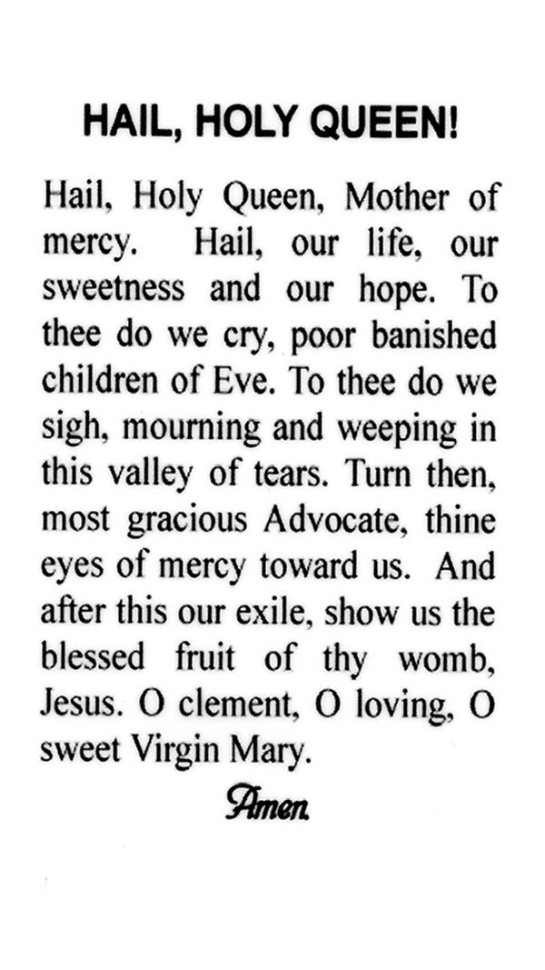 Hail Holy Queen 2 A - LAMINATED HOLY CARDS- QUANTITY 25 PRAYER CARDS ...