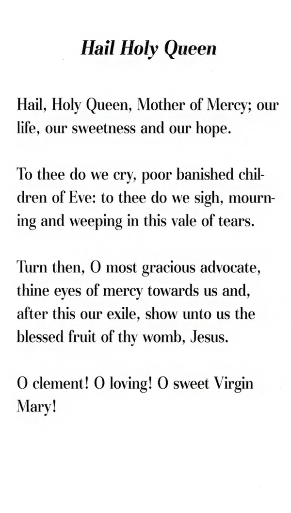 Hail Holy Queen A - LAMINATED HOLY CARDS- QUANTITY 25 PRAYER CARDS ...