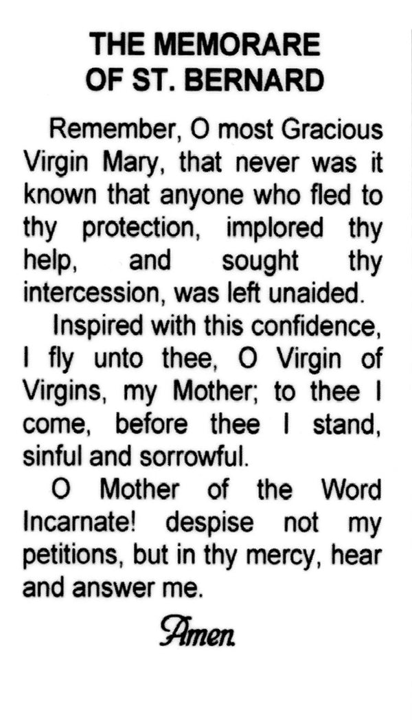 Memorare - LAMINATED HOLY CARDS- QUANTITY 25 PRAYER CARDS - Catholic ...