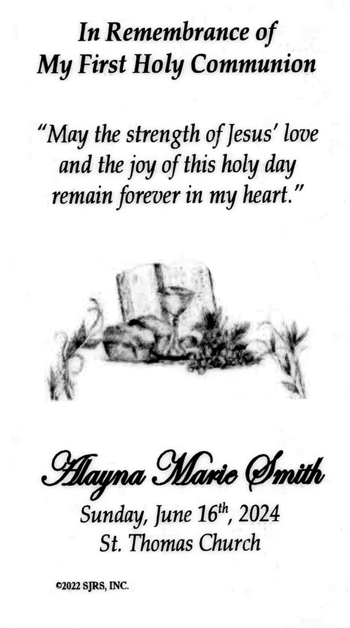My First Holy Communion (girl) - Personalized First Communion Laminate ...