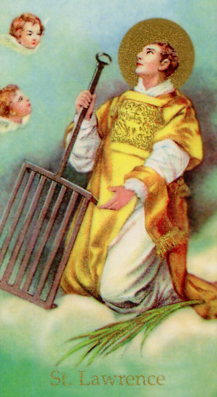 Prayer to St. Lawrence A - LAMINATED HOLY CARDS- QUANTITY 25 PRAYER CA ...