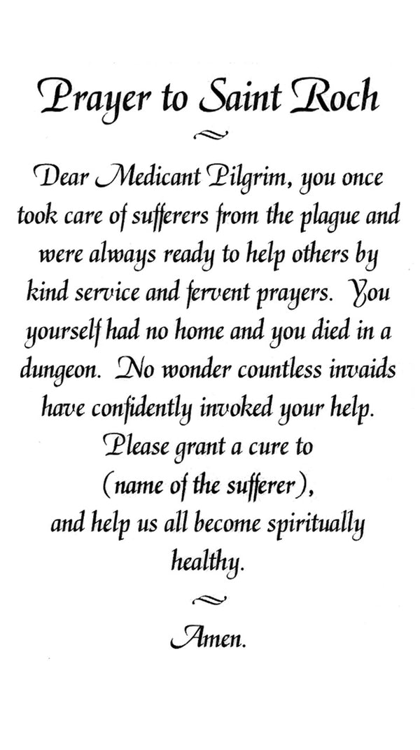 Prayer to St. Roch A - LAMINATED HOLY CARDS- QUANTITY 25 PRAYER CARDS ...