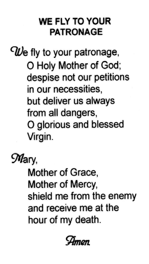 We Fly to Your Patronage A - LAMINATED HOLY CARDS- QUANTITY 25 PRAYER ...