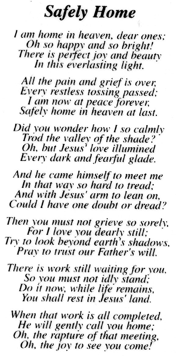 Safely Home U - LAMINATED HOLY CARDS- QUANTITY 25 PRAYER CARDS ...