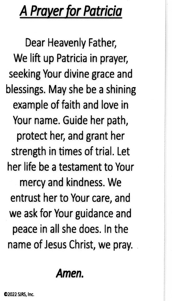 A Prayer for Patricia U - LAMINATED HOLY CARDS- QUANTITY 25 PRAYER CAR ...