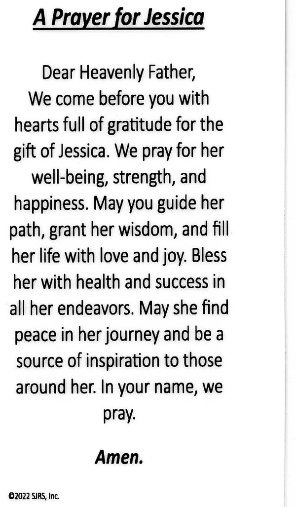 A Prayer for Jessica U - LAMINATED HOLY CARDS- QUANTITY 25 PRAYER CARD ...