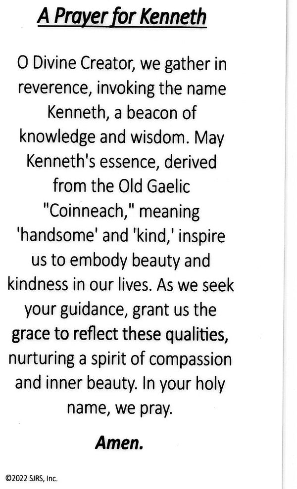 A Prayer for Kenneth U - LAMINATED HOLY CARDS- QUANTITY 25 PRAYER CARD ...