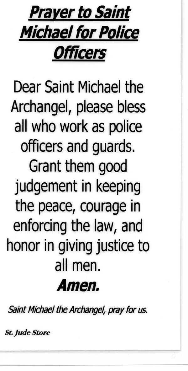 Prayer to Saint Michael for Police Officers U - LAMINATED HOLY CARDS ...