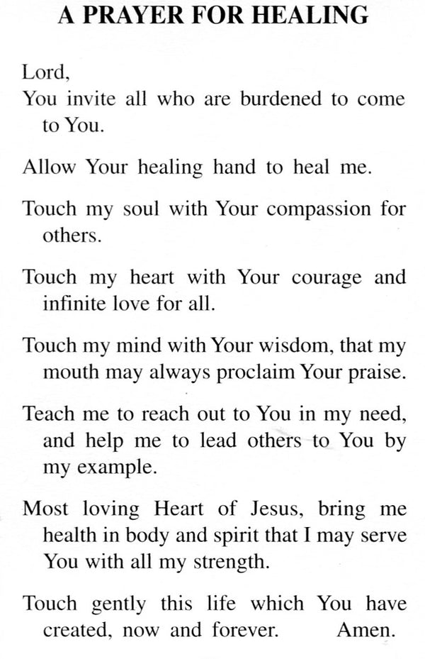 Prayer for Healing N - LAMINATED HOLY CARDS- QUANTITY 25 PRAYER CARDS ...