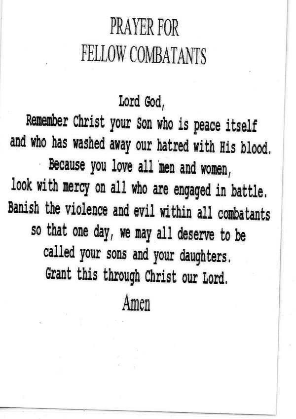 MILITARY SERVICE PRAYER- LAMINATED HOLY CARDS- QUANTITY 25 PRAYER CARD ...